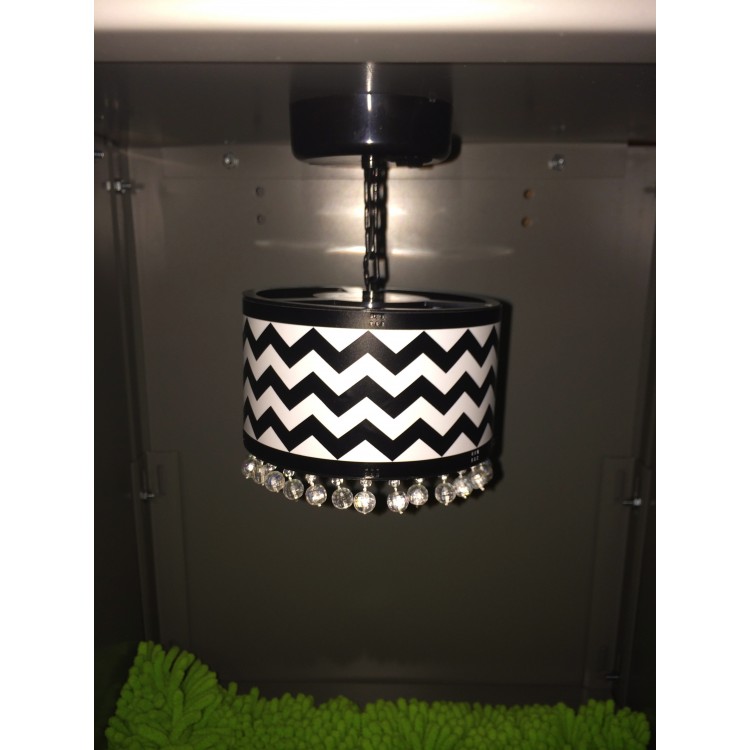 Chevron Locker Lamp- Black and White